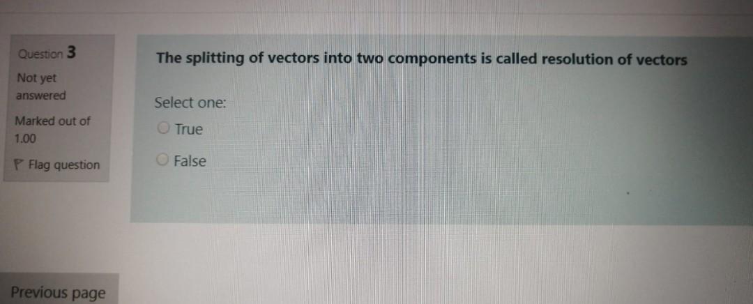 Solved Question 3 The splitting of vectors into two | Chegg.com