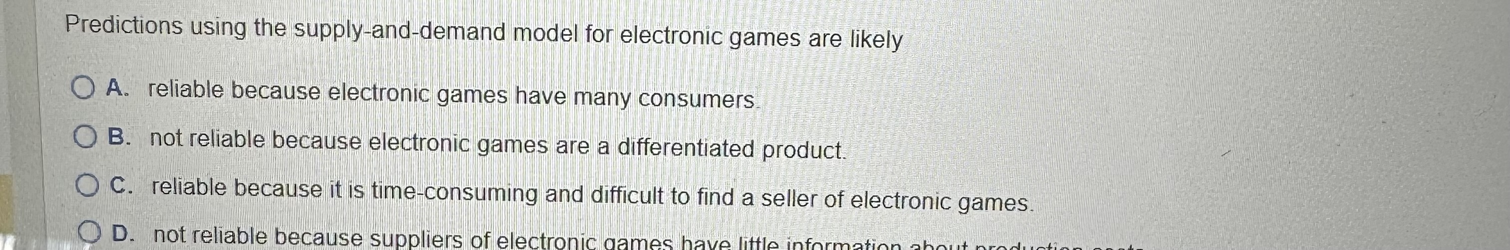 Solved Predictions using the supply-and-demand model for | Chegg.com