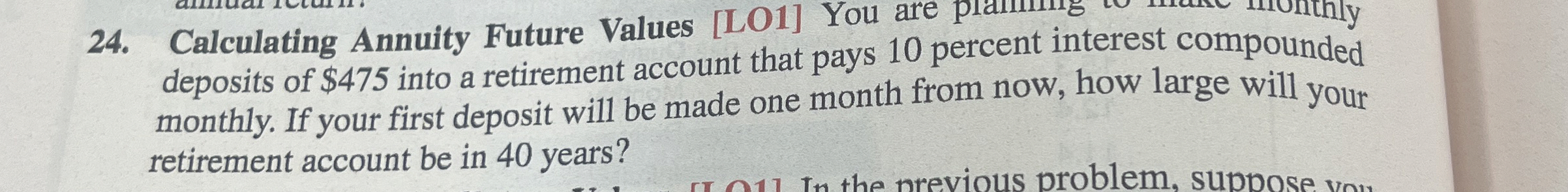 Solved Calculating Annuity Future Values [LO1] ﻿You are | Chegg.com