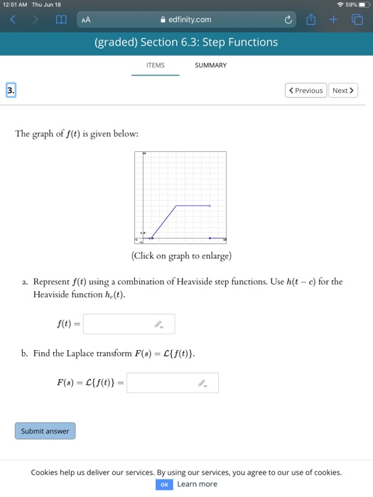 Solved 12:51 AM Thu Jun 18 $ 59% + AA edfinity.com (graded) | Chegg.com