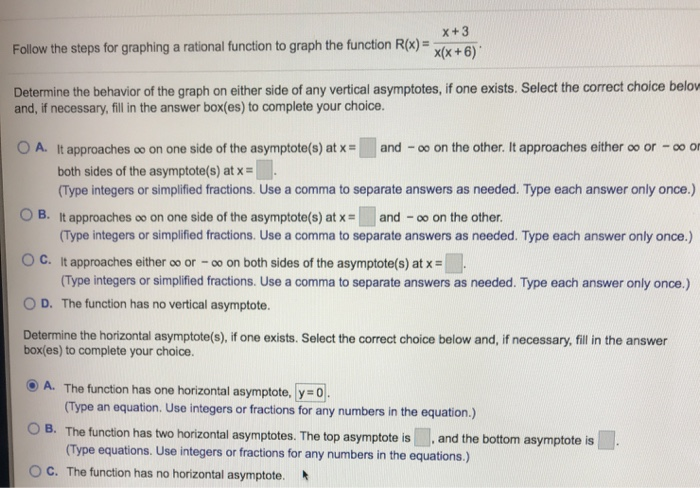 Solved Follow the steps for graphing a rational function to | Chegg.com