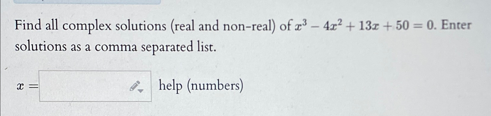 Solved Find all complex solutions (real and non-real) ﻿of | Chegg.com