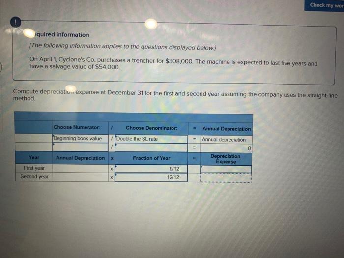 Solved Check my world quired information [The following | Chegg.com