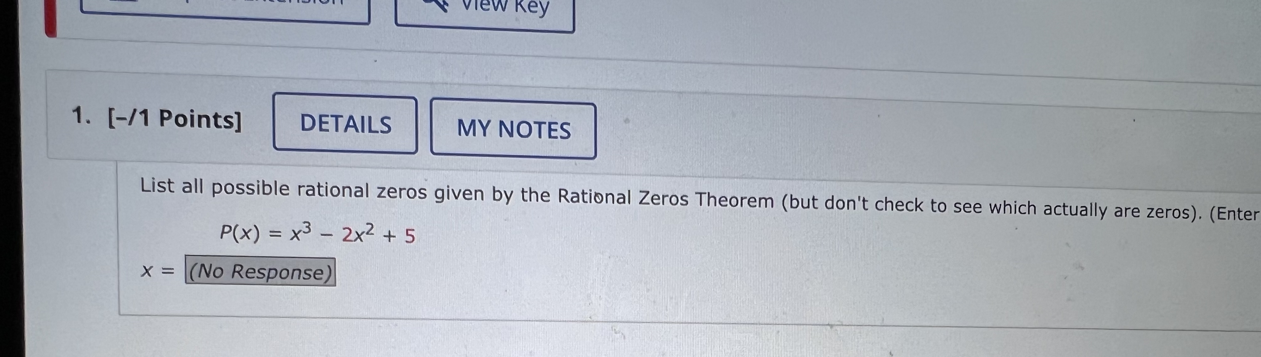 Solved Points]List all possible rational zeros given by the | Chegg.com