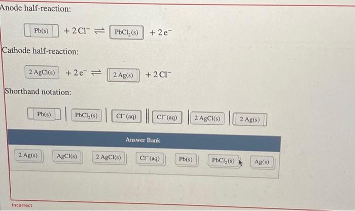 Solved Complete the half-reactions for the cell shown, and | Chegg.com