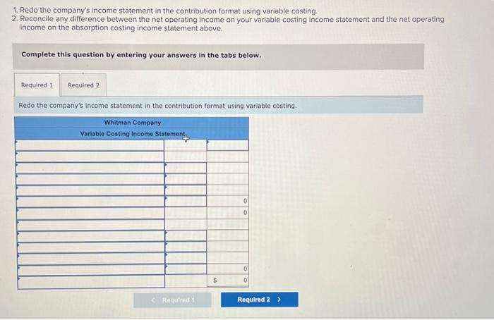 Solved Exercise 4-12 (Algo) Variable Costing Income | Chegg.com