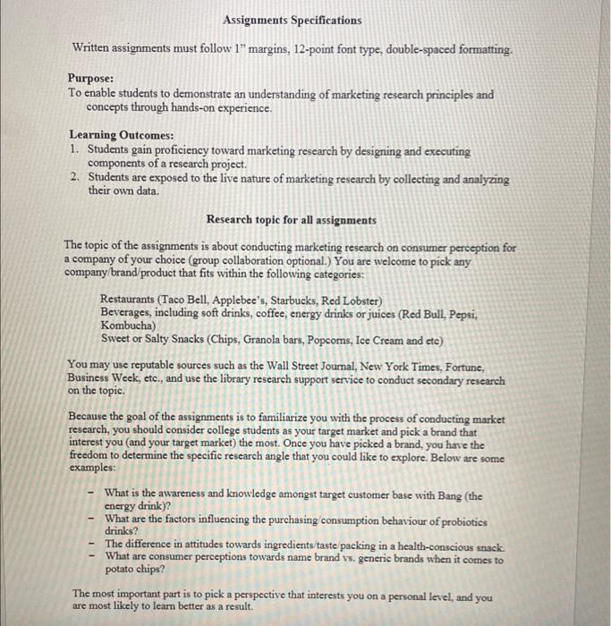 Solved Assignments Specifications Written assignments must | Chegg.com