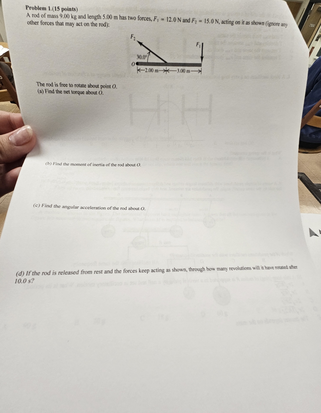 Solved Problem 1.(15 ﻿points)A rod of mass 9.00 ﻿kg and | Chegg.com