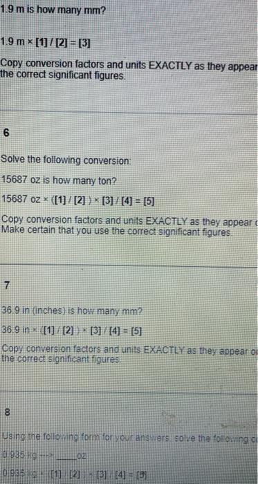 Solved 1.9 m is how many mm? 1.9 mx [1] /[2] = [3] Copy | Chegg.com