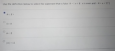 Solved Use the definition below to select the statement that | Chegg.com