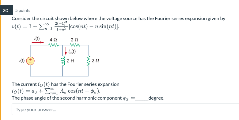 Solved Consider the circuit shown below where the voltage | Chegg.com