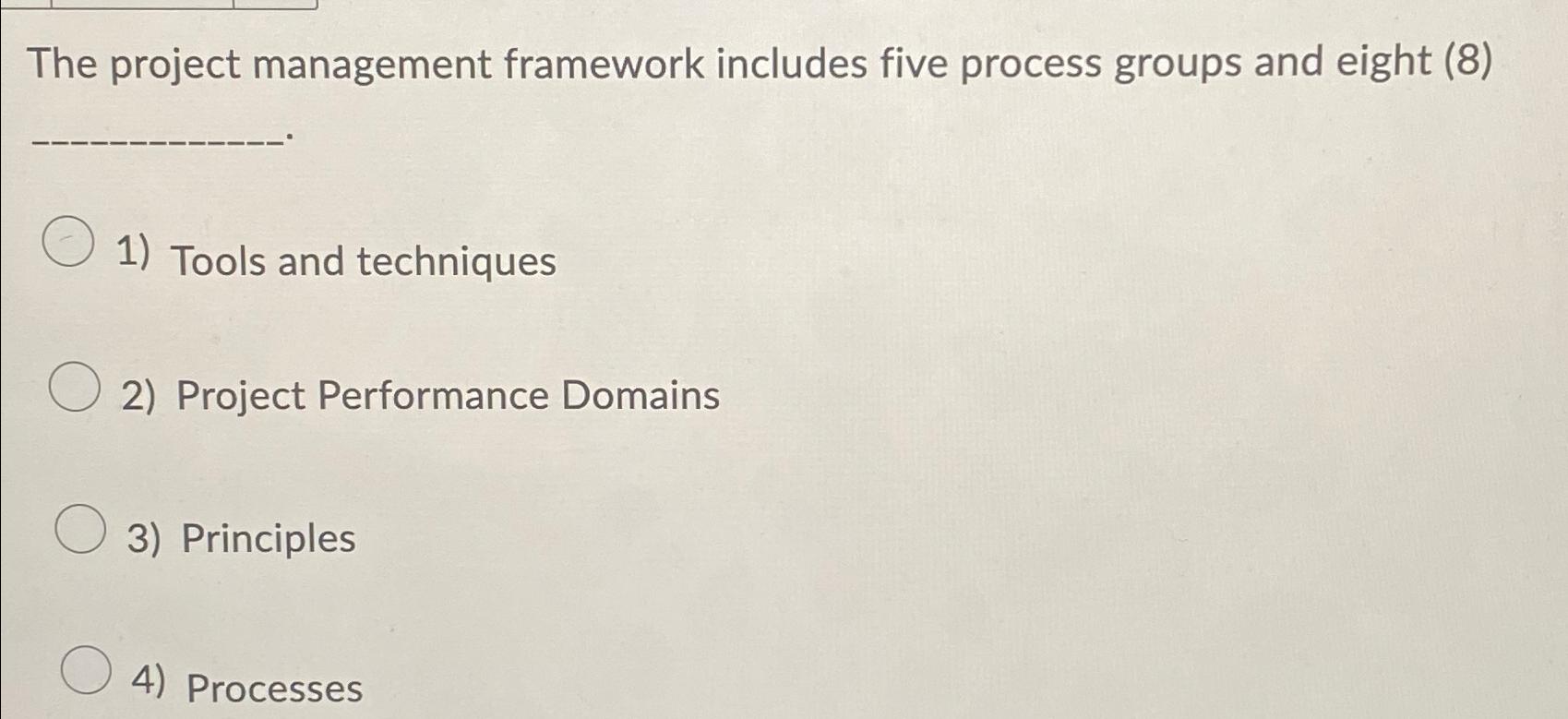 Solved The project management framework includes five | Chegg.com