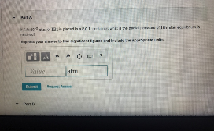Solved For the equilibrium 2IBr(g) I2 (g) + Br2 (g) K, at | Chegg.com
