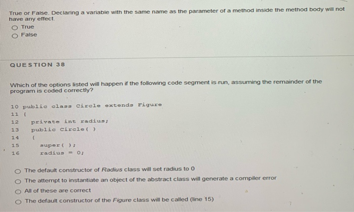 Solved True Or False Declaring A Variable With The Same 5122