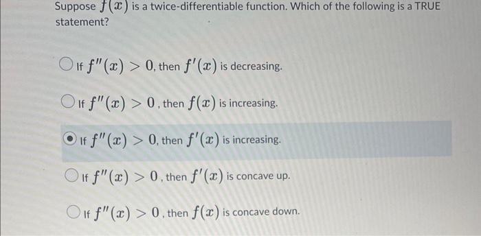 Solved Suppose f(x) is a twice-differentiable function. | Chegg.com
