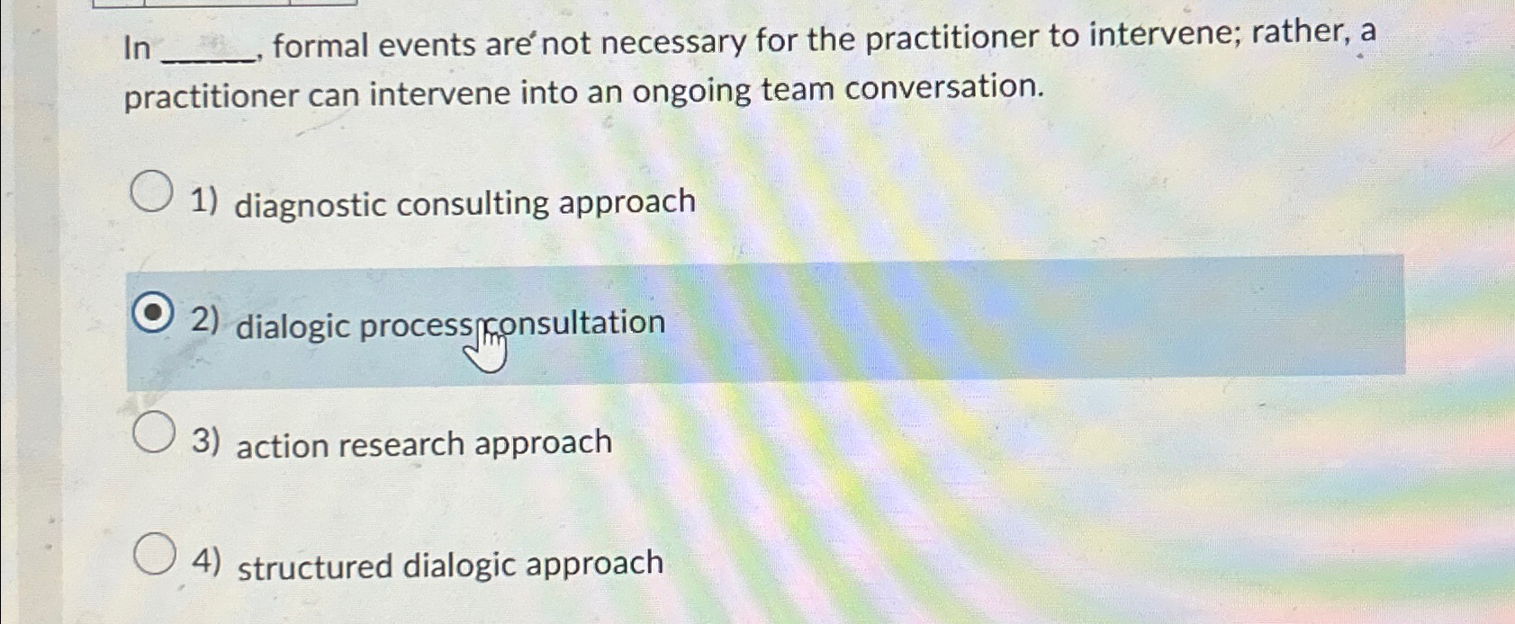 Solved In formal events are not necessary for the | Chegg.com