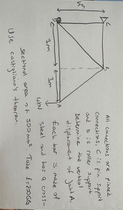 Solved All connections are pinned connections, C is pin | Chegg.com