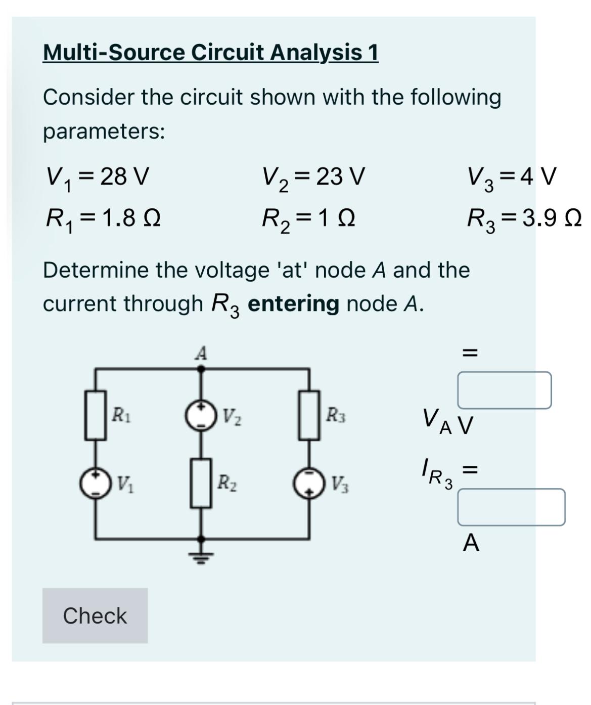 Solved Multi-Source Circuit Analysis 1Consider the circuit | Chegg.com