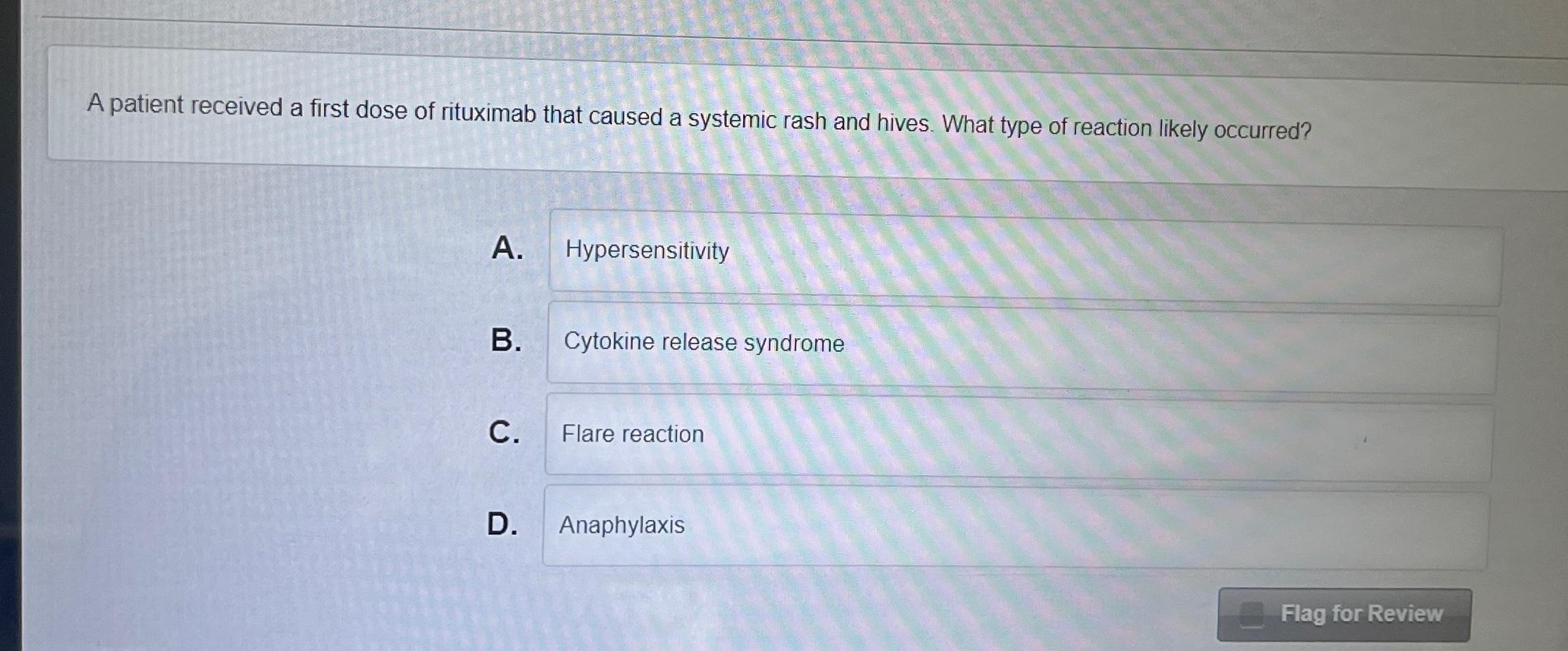 Solved A patient received a first dose of rituximab that | Chegg.com
