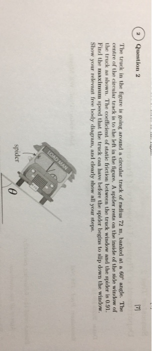 Solved 2) Question 2 17] The truck in the figure is going | Chegg.com