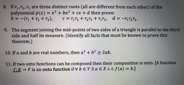 Solved 8. If ru, ru, r3 are three distinct roots (all are | Chegg.com
