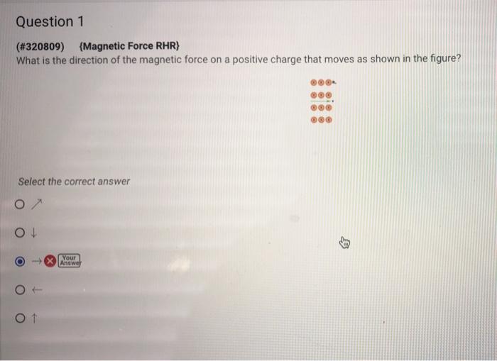 Solved Question 1 (#320809) {Magnetic Force RHR) What is the | Chegg.com