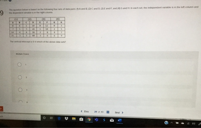 Solved The question below based on the flowing four sets of | Chegg.com