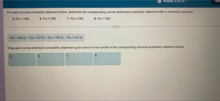 Solved For each binomial probability statement below, | Chegg.com