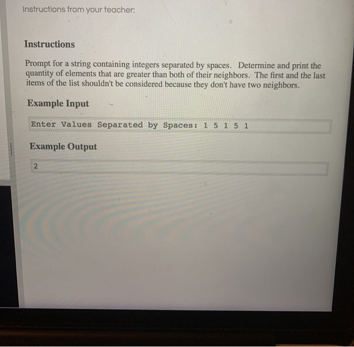 Solved Instructions from your teacher: Instructions Prompt | Chegg.com
