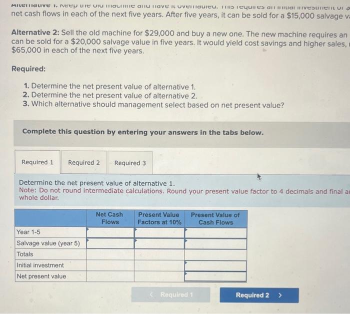 Solved Problem 11-6A (Static) Net present value of alternate | Chegg.com
