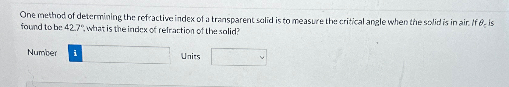 Solved One method of determining the refractive index of a | Chegg.com