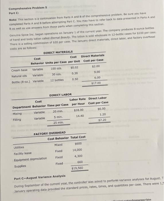 Comprehensive Problem 5 Part C: Notet This section is | Chegg.com