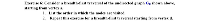 Solved Exercise 6: Consider a breadth-first traversal of | Chegg.com
