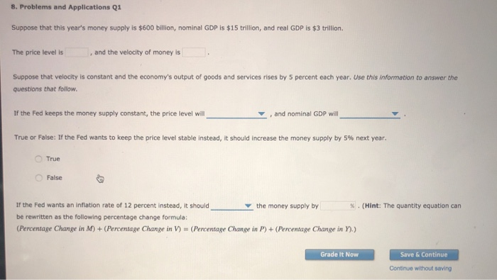 Solved 8. Problems and Applications Q1 Suppose that this | Chegg.com