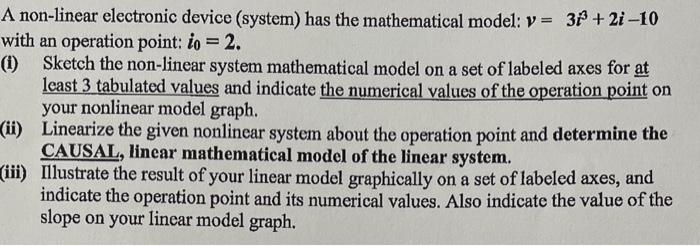 Solved A non-linear electronic device (system) has the | Chegg.com