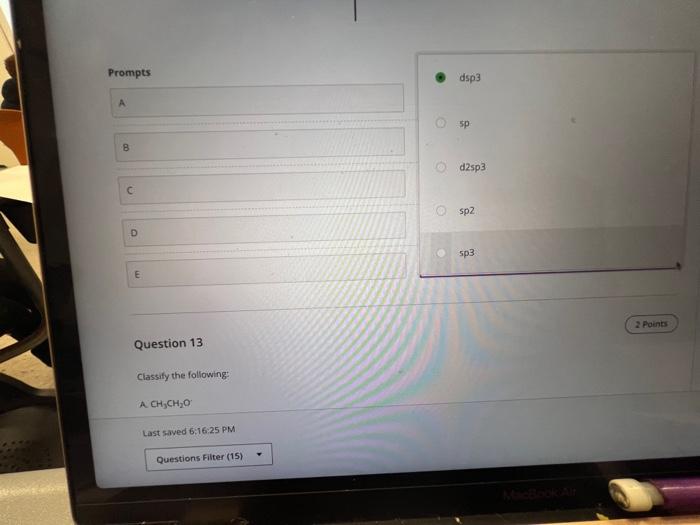 Solved Determine The Hybridization For The Indicated Atoms
