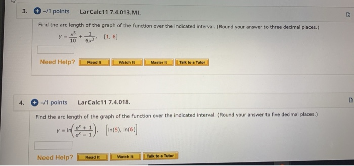 Solved Find the arc length of the graph of the function over | Chegg.com