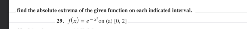 Solved find the absolute extrema of the given function on | Chegg.com