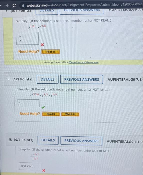 Solved Simplify. (If the solution is not a real number, | Chegg.com