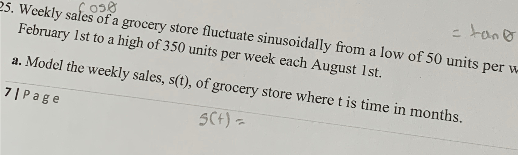 Solved Weekly saLes of a grocery store fluctuate | Chegg.com