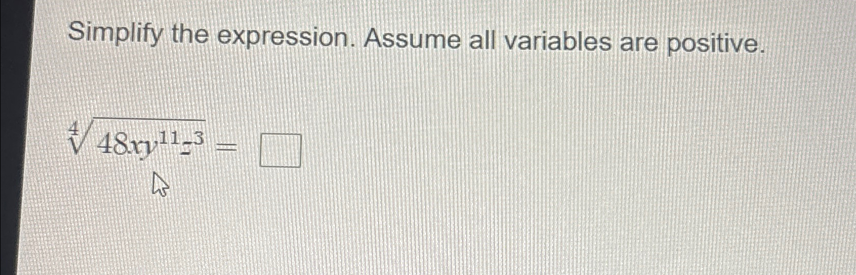 Solved Simplify the expression. Assume all variables are | Chegg.com