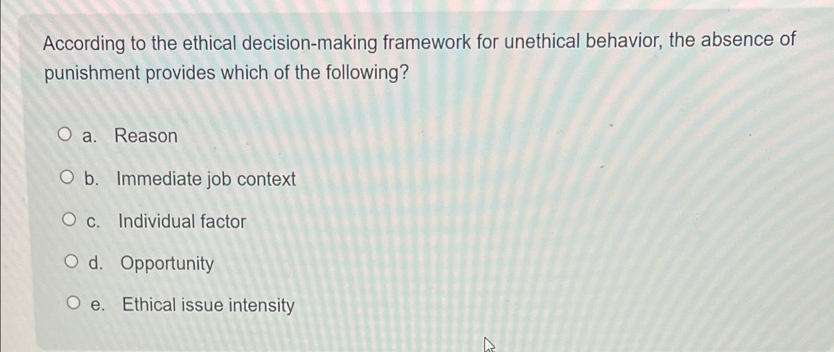 Solved According to the ethical decision-making framework | Chegg.com