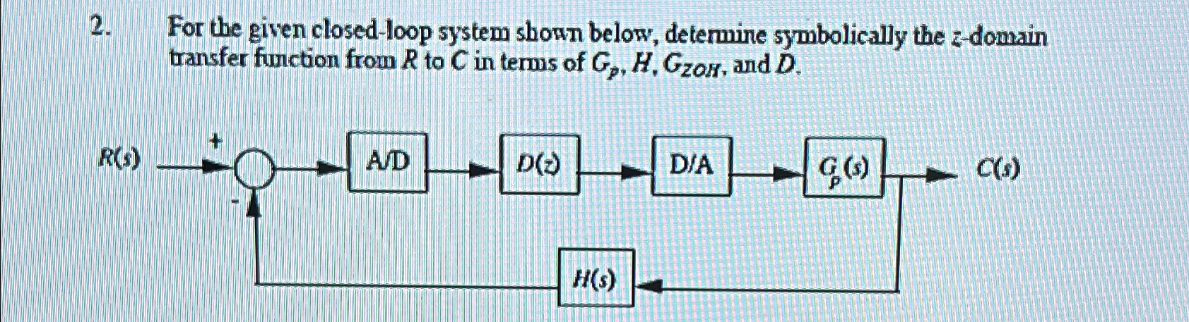 Solved For the given closed-loop system shown below, | Chegg.com