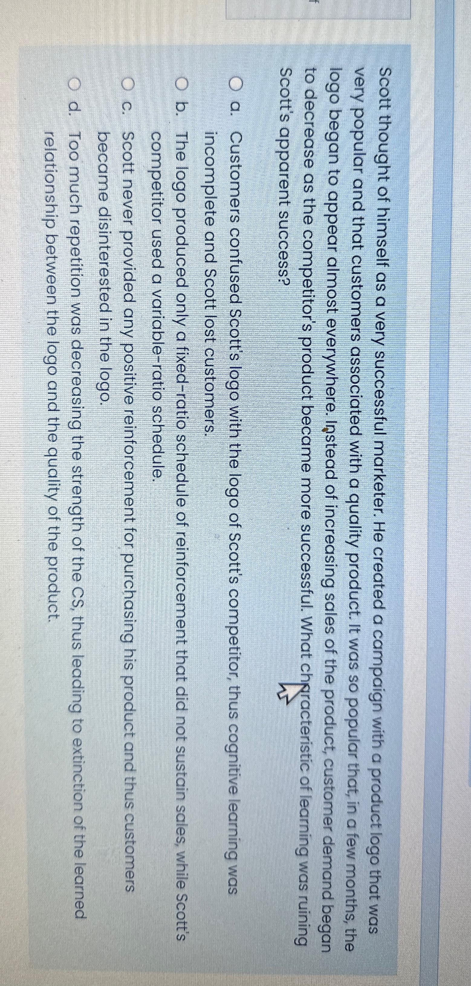 Solved Scott thought of himself as a very successful | Chegg.com