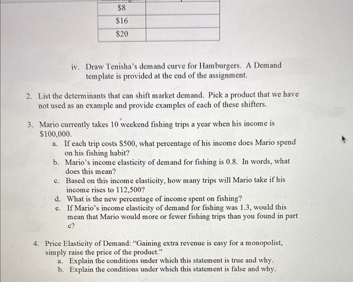 Solved Indifference Curves and Budget Constraintsiv. Draw | Chegg.com