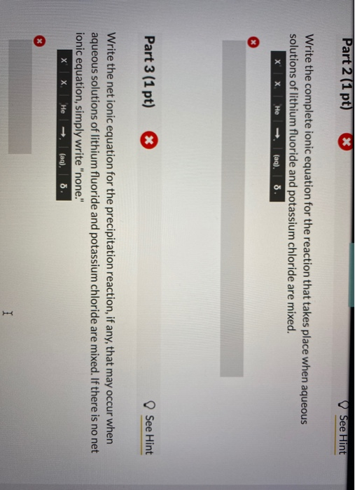 Solved Part 2 (1 pt) X See Hint Write the complete ionic | Chegg.com