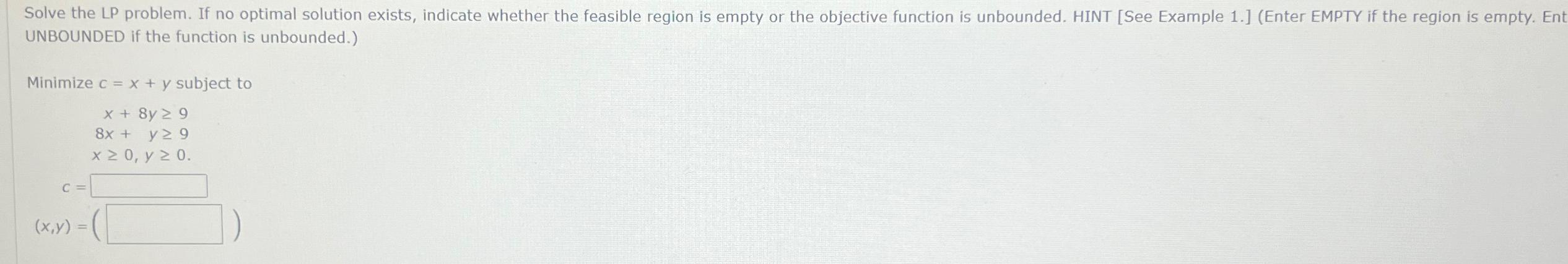 Solved UNBOUNDED if the function is unbounded.) | Chegg.com