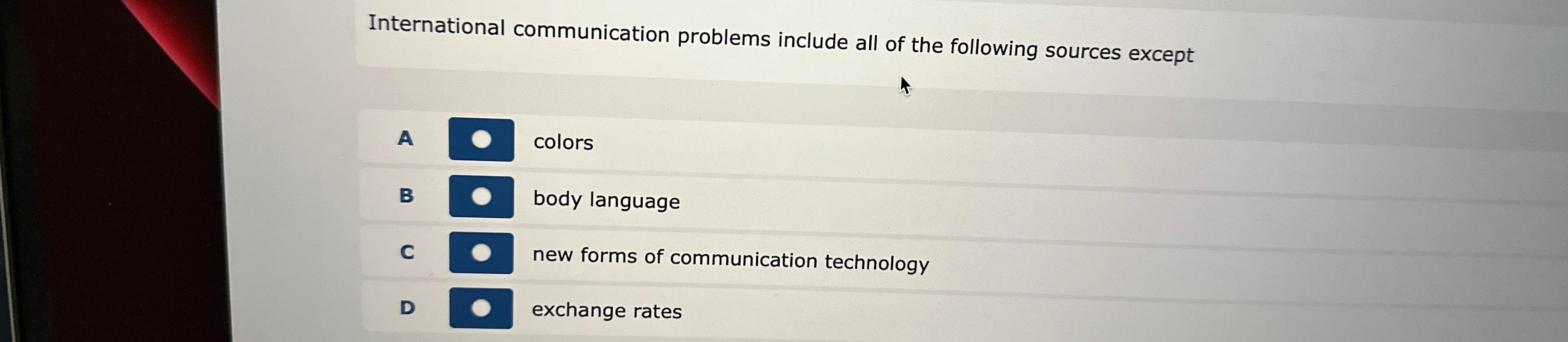 Solved International communication problems include all of | Chegg.com