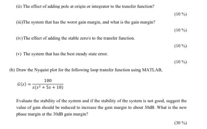 Solved Question 4 (a) Draw the Nyquist plots of the | Chegg.com