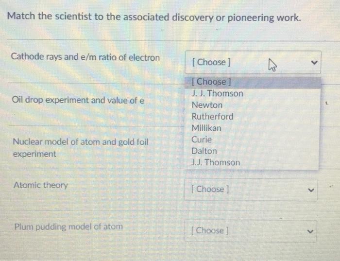 Solved Match the scientist to the associated discovery or | Chegg.com